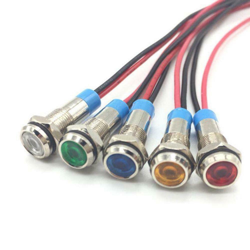 LED Indicator Warning Signal Light 8mm Thread Metal 220V 6V 12V 24V ...