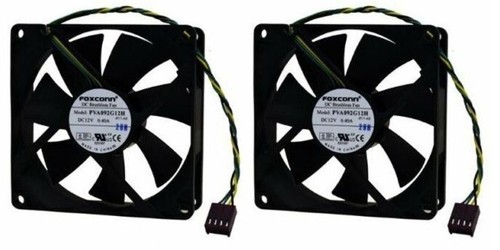 Lot of 2 FOXCONN DC PVA092G12H Brushless Cooling Fan DC 12V .40 amp 4 ...