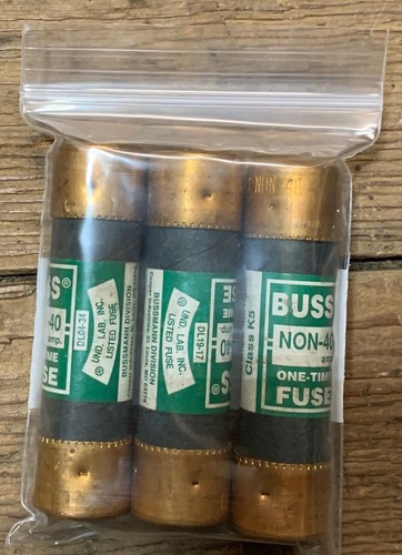 BUSSMANN NON-40 ONE TIME FUSE 250V 40A LOT OF 3 | eBay