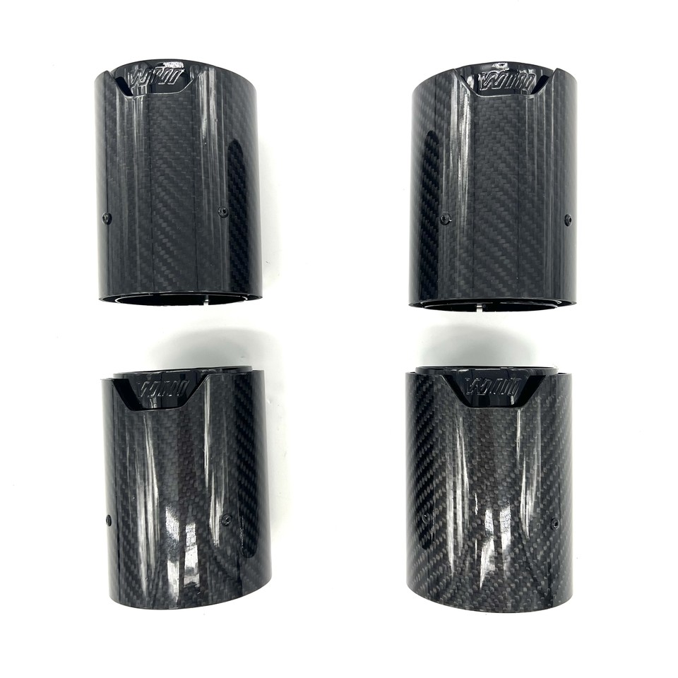 4X For BMW M2 M3 M4 CARBON FIBER STAINLESS EXHAUST TIP PIPE FINISHERS ...