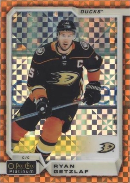 2018-19 O-Pee-Chee Platinum - Orange Checkers #13 Ryan Getzlaf /25 for ...