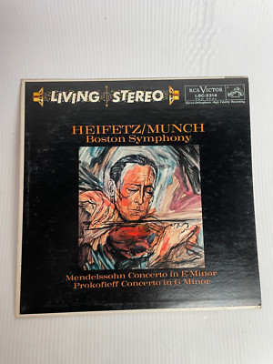 Mendelssohn / Prokofieff Concerto Heifetz Munch LP EX 1959 RCA Victor ...