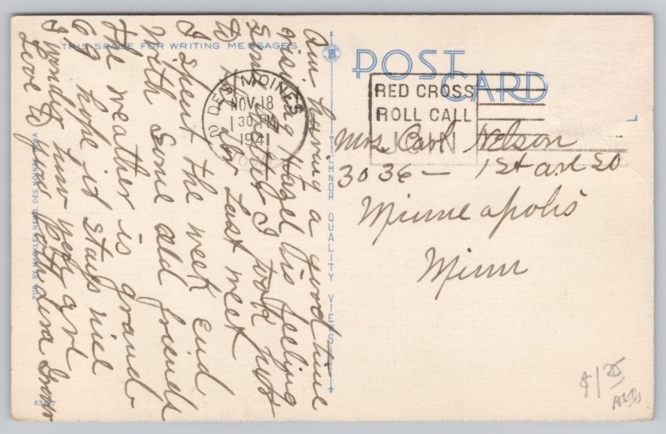 Hyperion Golf Course Looking Southeast Des Moines IA Iowa c1941 ...