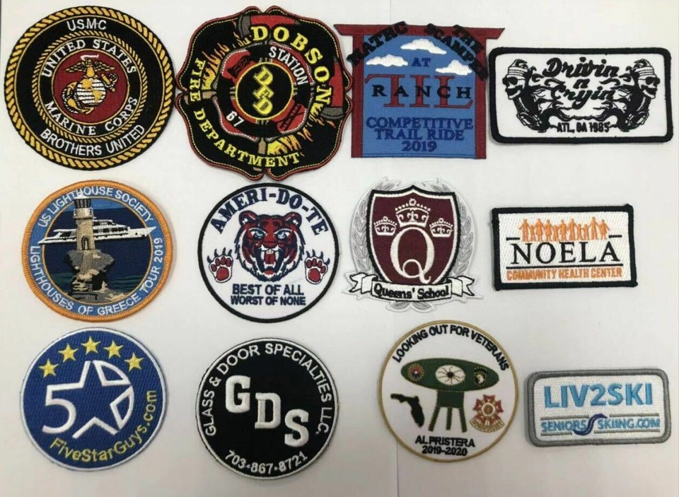 Personalized Logo Custom Made Iron on Patch Badges Emblems Embroidered ...