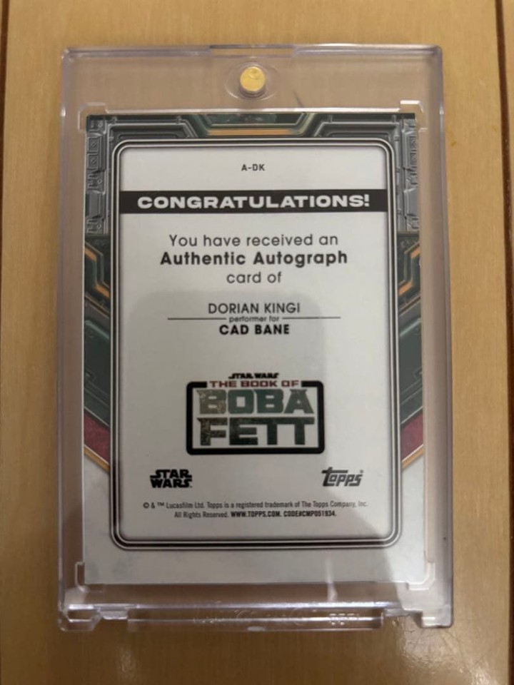 TOPPS Boba Fett Cad Bane Autograph Card Star Wars | eBay