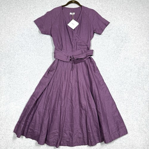 Visible Art Dress Womens Large Midi Length Linen Wrap Cottage Rustic ...
