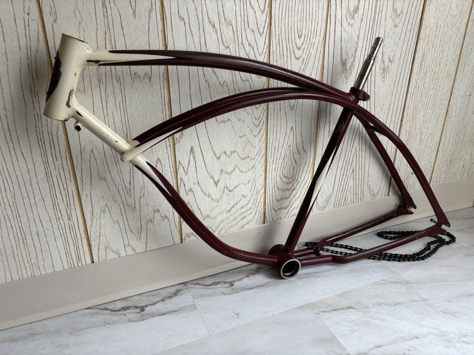 Prewar 1941 Schwinn Excelsior Autocycle Maroon Ivory Cantilever Frame ...