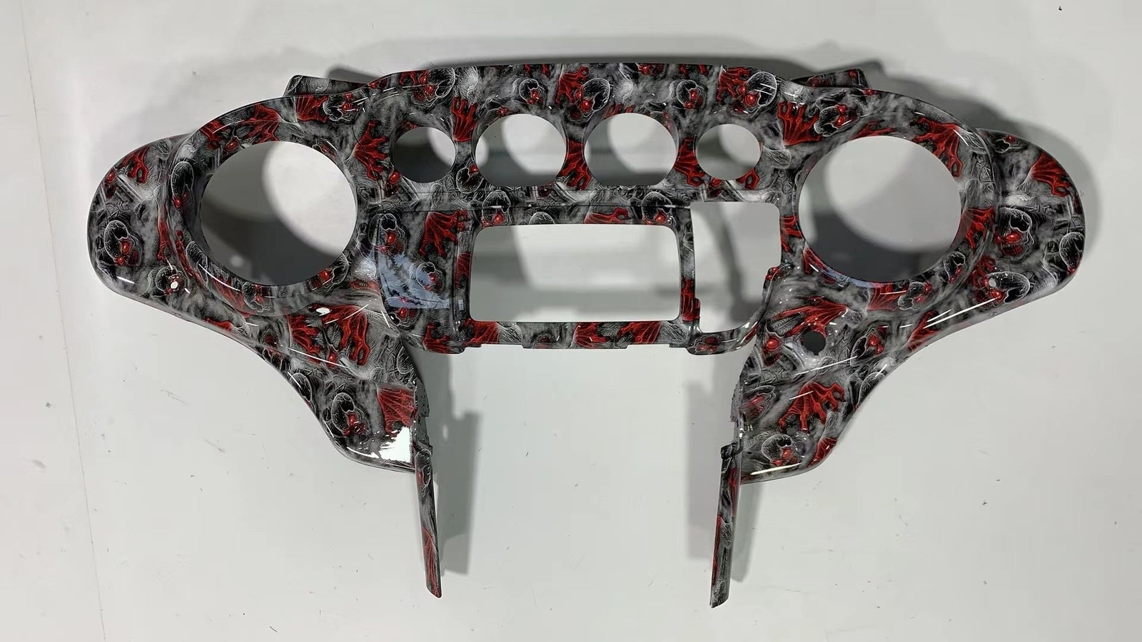 Skull Painted Motorcycle Front Batwing Inner Fairing For Harley Touring ...
