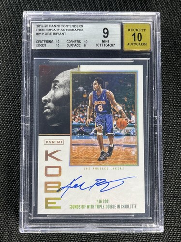 2019-20 Panini Contenders Kobe Bryant #21 Autographs Auto BGS 9 Mint 10 ...