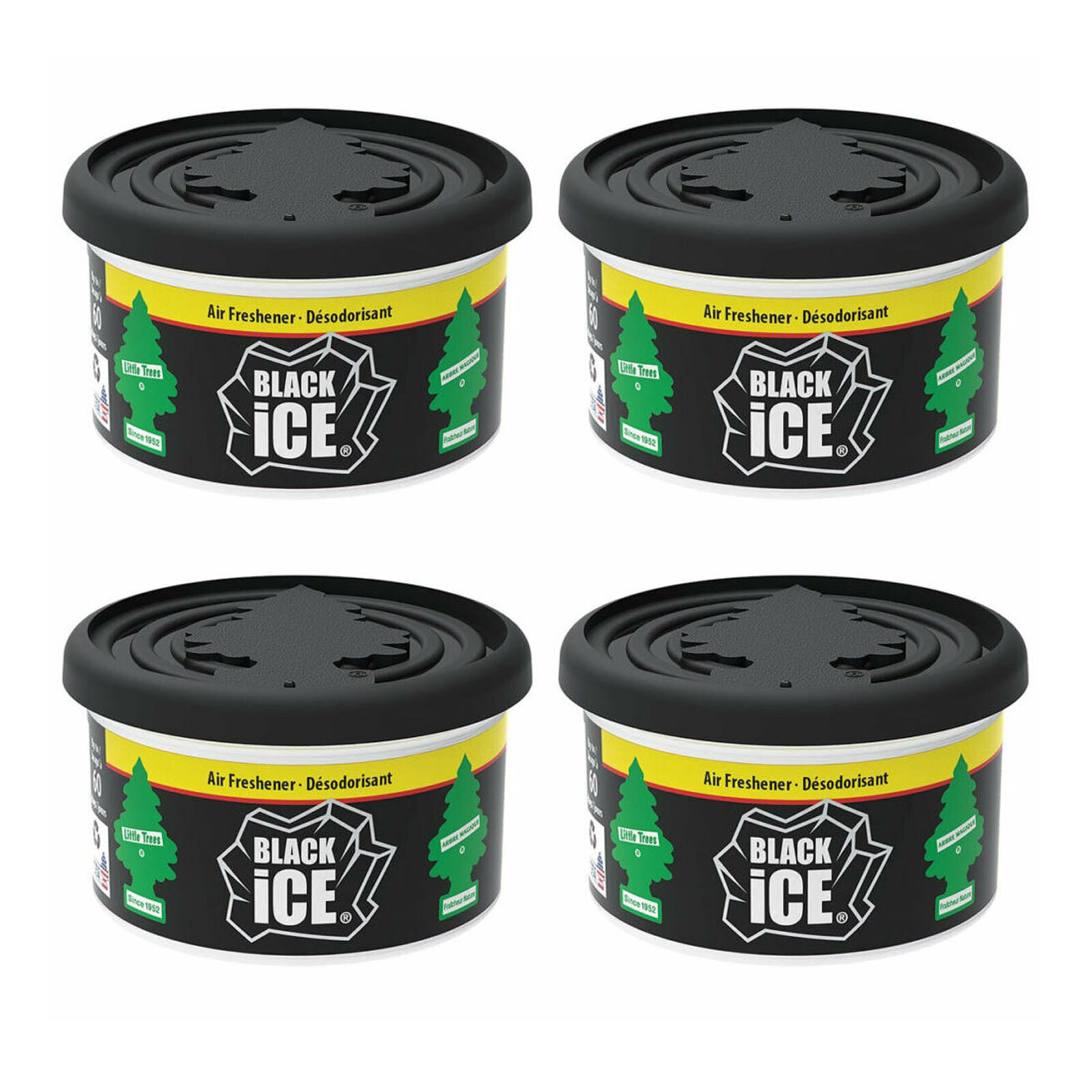 4 x Fiber Can Black Ice Little Trees Magic Tree Car Home Air Freshner ...