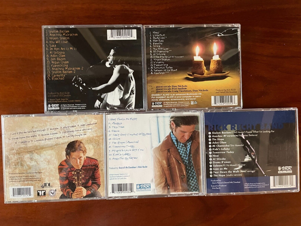 Rick Recht - 5 CD Lot, Tear Down The Walls, Tov, Shabbat Alive!, The ...