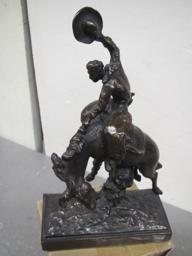 Paul Herzel Bronco Buster Bronze Clad Sculpture Germany 1876-1956 Signature Insc | eBay