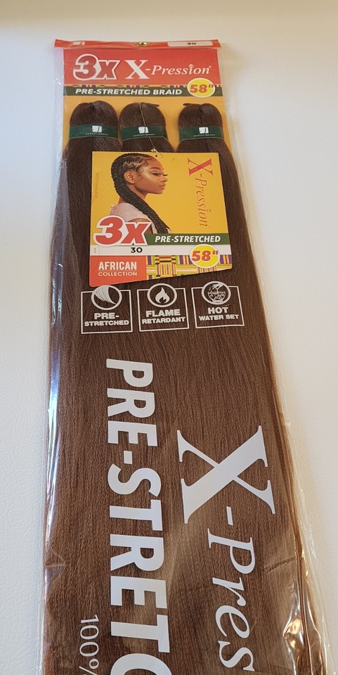 X-pression Xpression Expression 100% Kanekalon 3X Braiding Hair Pre ...