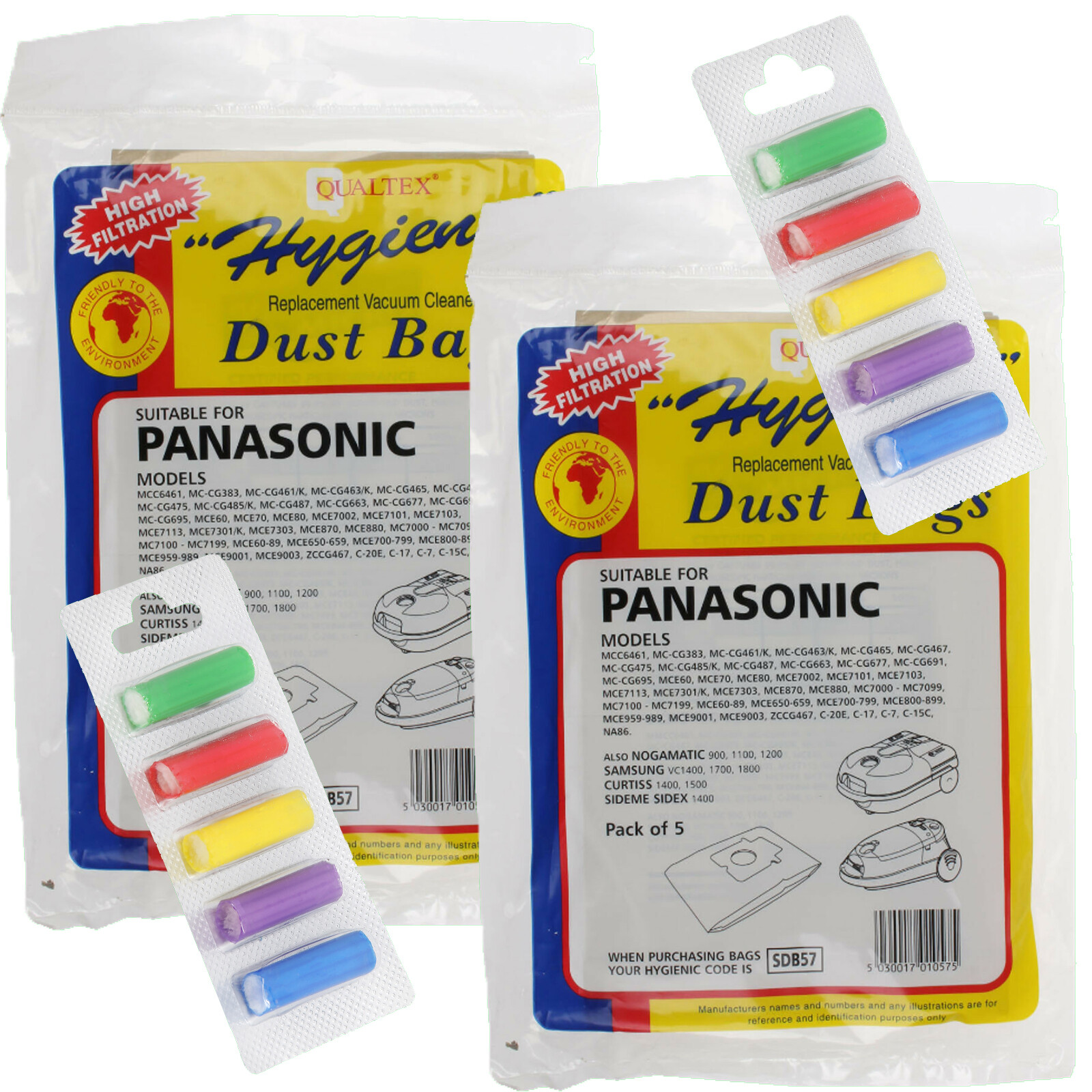 10 x Paper Bags Type C-2E & Fresheners For Panasonic MC MCC MCE Vacuum ...