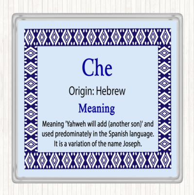 Che Name Meaning Drinks Mat Coaster Blue | eBay UK