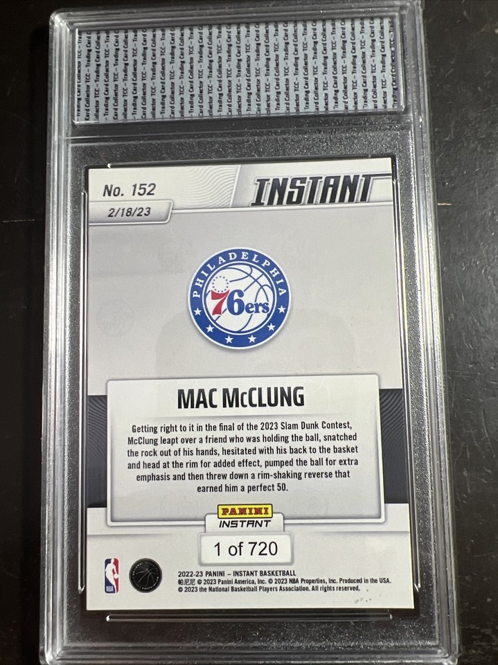2022-23 Panini Instant Mac McClung Slam Dunk Champion 152 TCC Graded ...