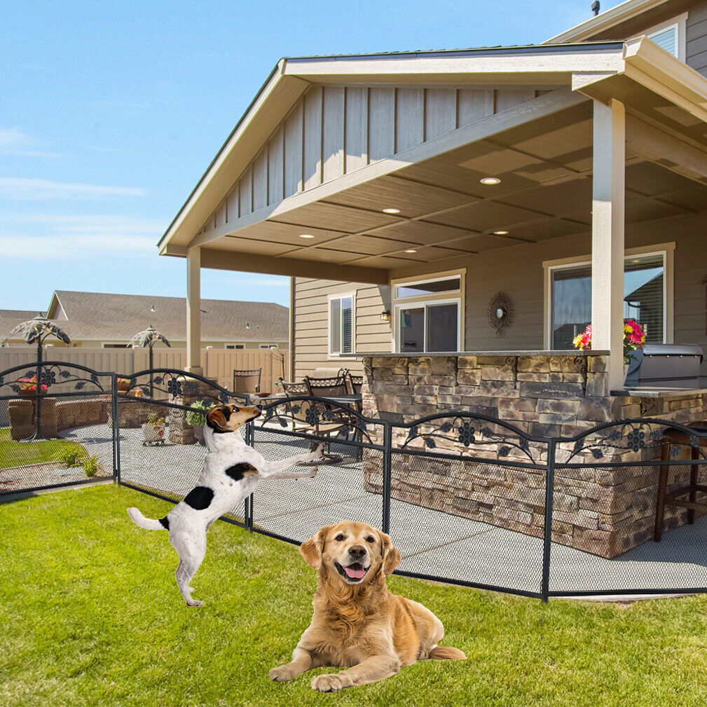 5PC Wide Pet Dog Fence Dog Run Barrier Fencing Outdoor Garden Fence No ...