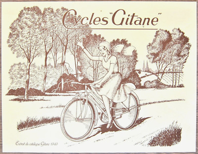 Publicité Cycles Gitane. Catalogue Gitane 1949. Reproduction sur papier ...