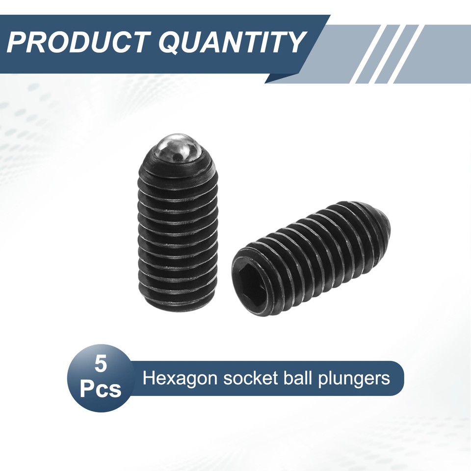 5pcs M5x10 Screw Thread Ball Plunger High Carbon Steel Hex Socket ...
