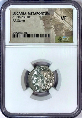 330-280 BC Lucania Metapontum Ancient Greek Silver Stater Coin NGC VF ...