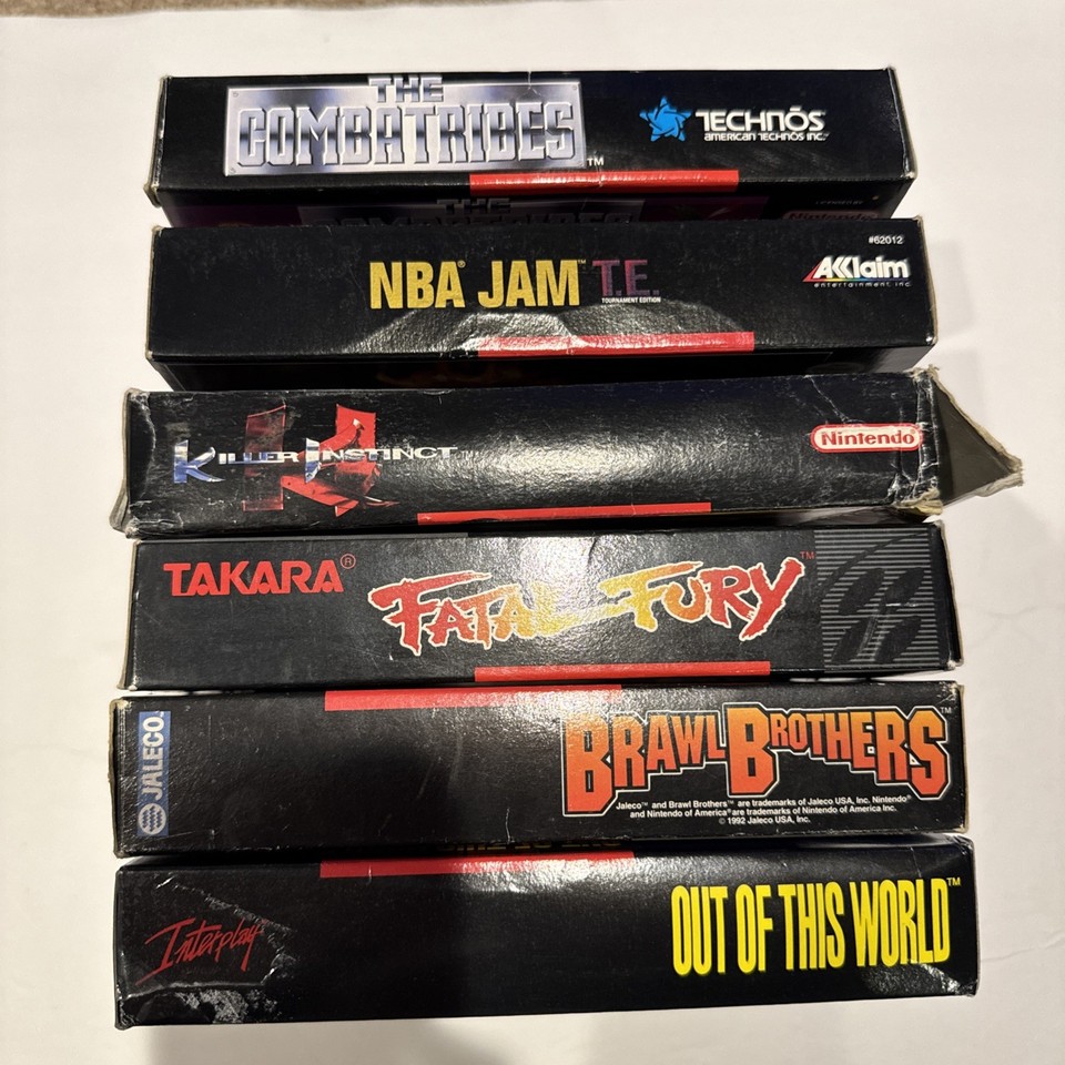Lot of 6 Boxes Nes Snes Box Only Super Nintendo Original boxes No Games ...