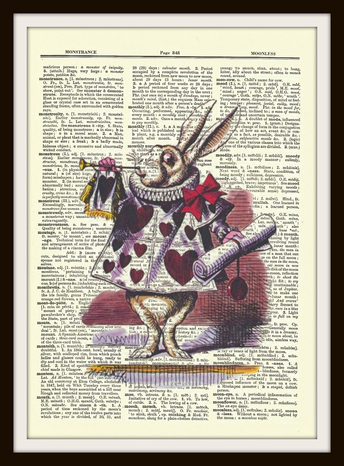 Alice in Wonderland White Rabbit Dictionary Art Print Book Page Mixed ...