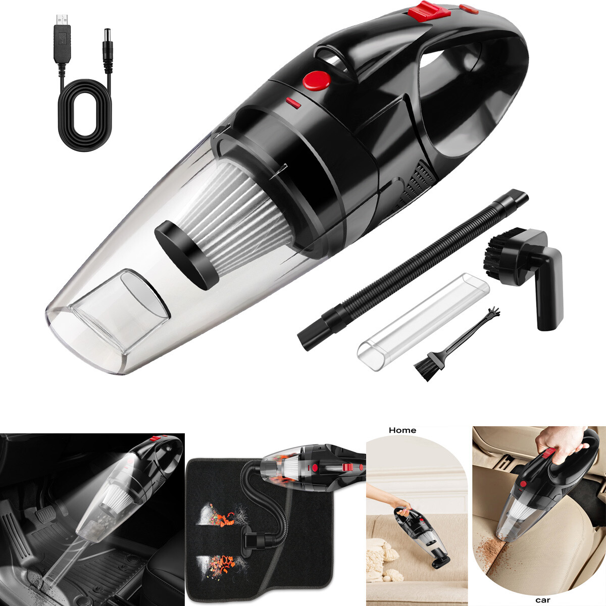 Handheld Vacuum Cleaner Cordless Strong Suction Portable Hand Vacum for ...