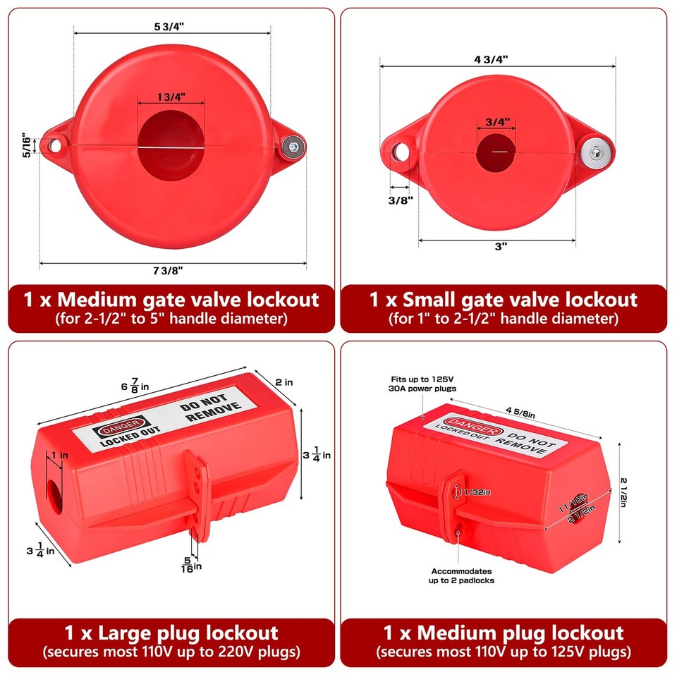 RealPlus Lockout Tagout Kit - Electrical Loto Kit with 50 versatile ...