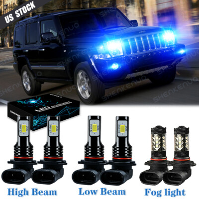 For Jeep Commander 2006-2010 - 6Pcs 8000K LED Projector Headlights Fog ...