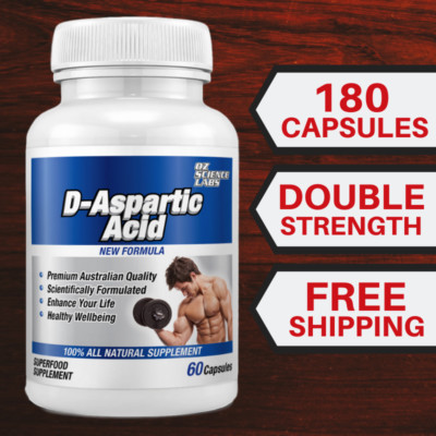 DAA - D Aspartic Acid - 180 Capsules - D-Aspartic Acid Muscle Recovery ...