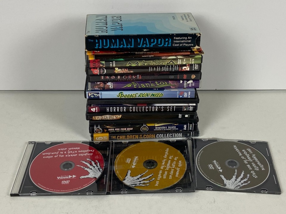 Horror Movie DVD Collection 17pc Lot Slasher Gore w/ Human Vapor VHS ...