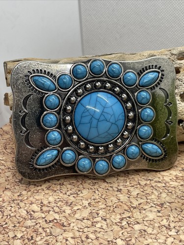 TURQUOISE Sun CONCHO Cowboy WESTERN SILVER BELT Valentine BUCKLE MEN ...