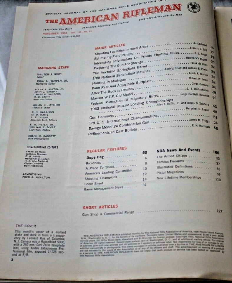 AMERICAN RIFLEMAN MAGAZINE - NOVEMBER 1963 - 128 PGS. | eBay
