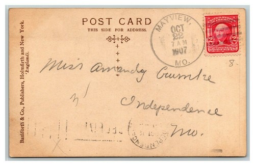 Vintage 1907 RPPC Postcard Excelsior Henry Wadsworth Longfellow Poem ...