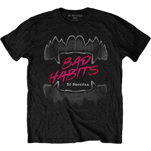 Men's Ed Sheeran Bad Habits Slim Fit T-shirt X-Large Black | eBay