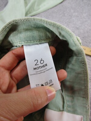 Mother Jeans Womens 26 The Tomcat Chew Light Green Denim Mother Jeans Womens 26 The Tomcat Chew Light Green Denim