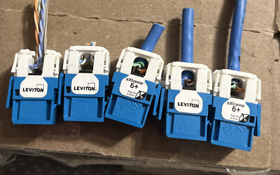 5-Leviton 61110-RL6 eXtreme 6+ QuickPort Connector, CAT6 Blue (Lot Of 5 ...