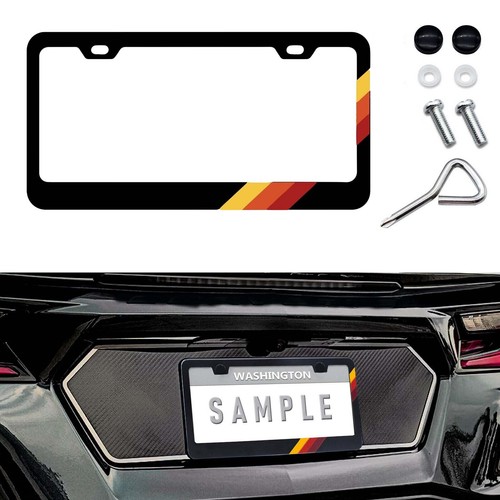 For Toyota Accessory Tri Color Car SUV License Plate Frame Black Metal ...
