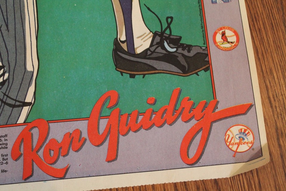 Spectacular vintage 1980's Ron Guidry Cartoon Poster New York Daily ...