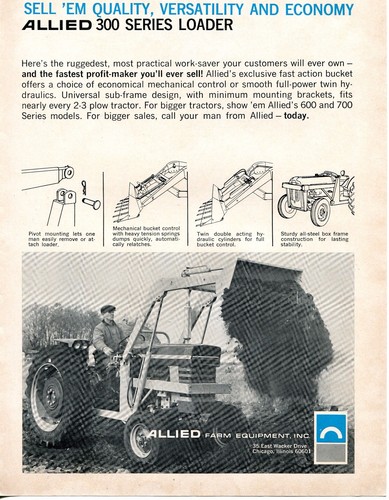 1969 Dealer Print Ad of Allied 300 Series Tractor Loader | eBay