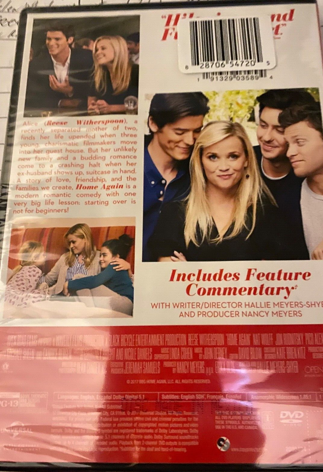 Home Again (DVD, 2017) - Reese Witherspoon - Comedy - New DVD w/Bonus ...