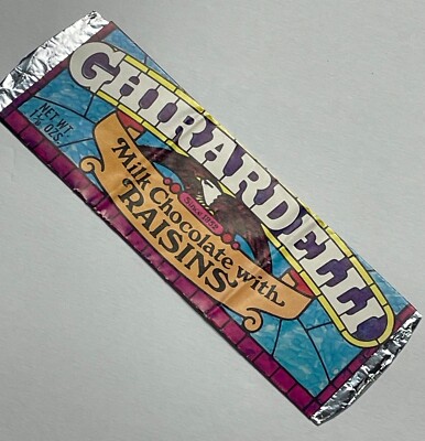 1970's GHIRARDELLI Chocolate w/ Raisins Candy bar wrapper vintage | eBay