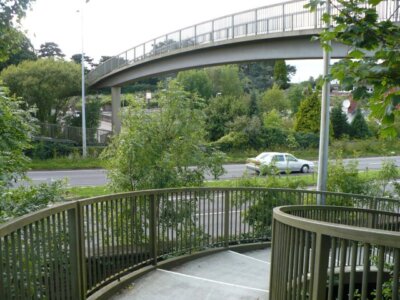 Photo 6x4 Footbridge over the A467 at Bassaleg Rogerstone With spiral ...