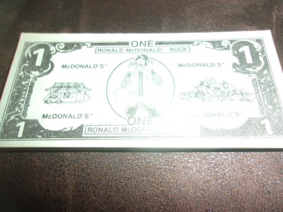 50 Vintage McDonalds Ronald McDonald paper bucks | eBay