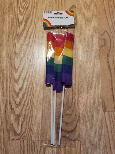 Mini Rainbow Flag Gay Pride Mini Stick Flags - LGBTQ Parade Flag New 3 ...