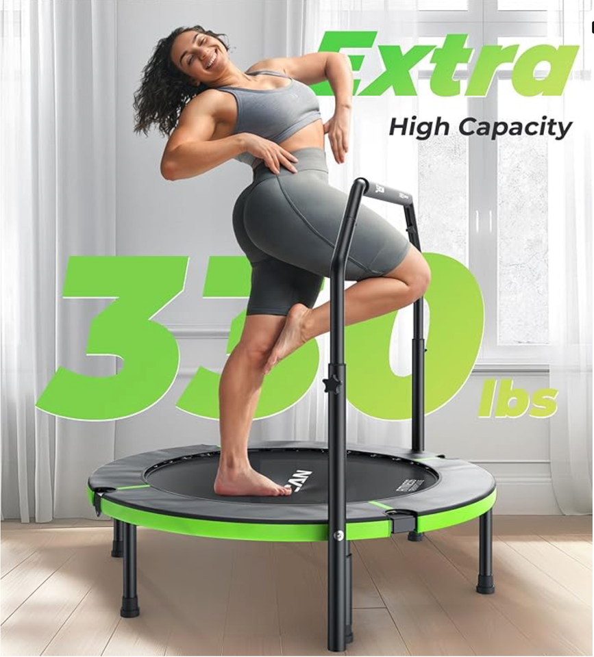 BCAN 40/48" Foldable Mini Trampoline Max Load 330lbs/440lbs Fitness ...