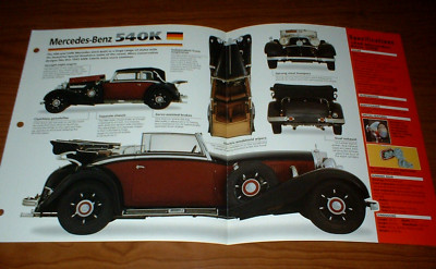 1938 MERCEDES-BENZ 540K ORIGINAL IMP BROCHURE SPECS INFO 38 34-42★★ | eBay