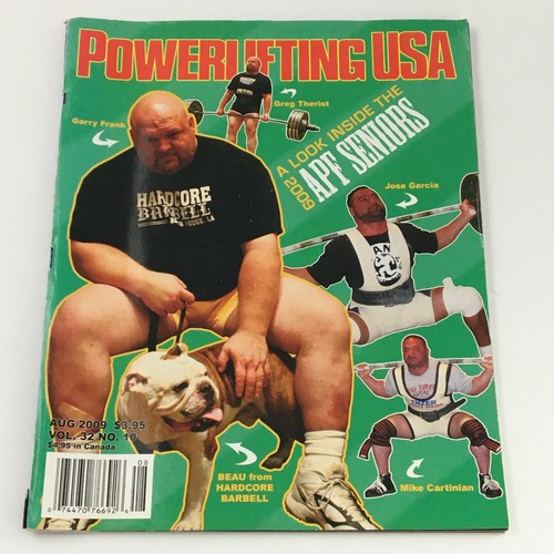 Powerlifting USA Magazine August 2009 Vol 32 #10 Garry Frank Cover ...