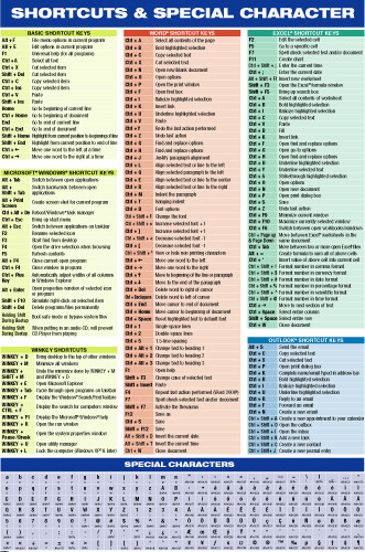 Windows PC Computer Keyboard & Special Character Chart Poster 12x18 | eBay