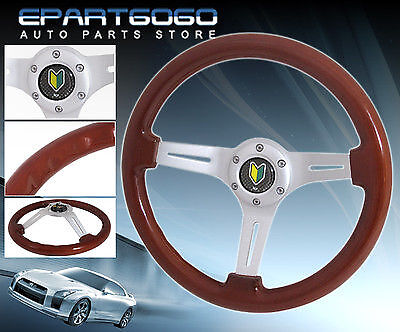 350mm Track Vip Drifting Road Steering Wheel Jdm Green Yellow Badge | eBay